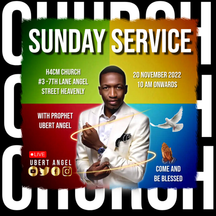 sunday service, sermon, church service, Template | PosterMyWall