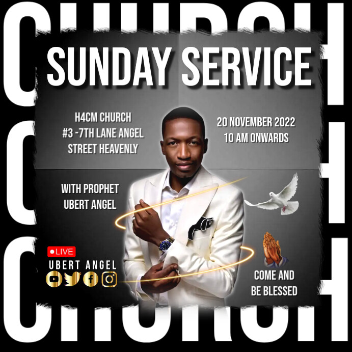 sunday service, sermon, church service, Template | PosterMyWall