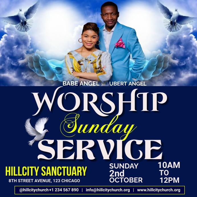 SUNDAY SERVICE,WORSHIP,SERVICE POSTER Template | PosterMyWall