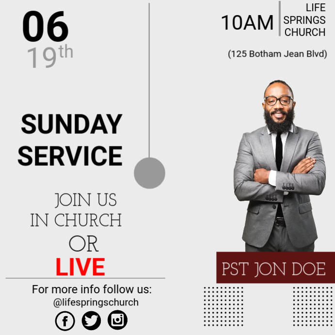 SUNDAY SERVICE (1) Template | PosterMyWall
