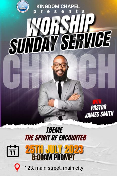 SUNDAY SERVICE (2) Template | PosterMyWall