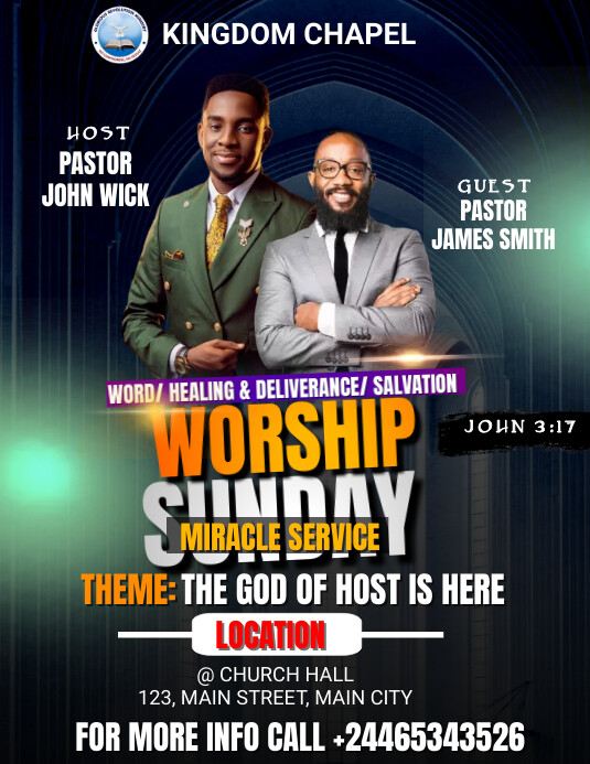 Plantilla de SUNDAY SERVICE (3) | PosterMyWall