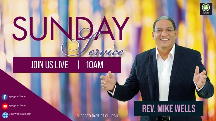 sunday service ad Template | PosterMyWall