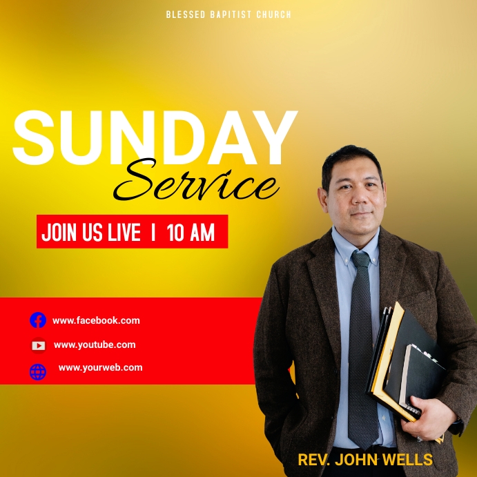 โฆษณาบริการวันอาทิตย์ เทมเพลต | PosterMyWall