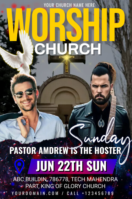 Plantilla de sunday service ad template | PosterMyWall