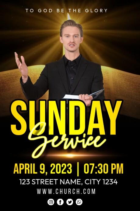 Sunday Service Ads Template | PosterMyWall