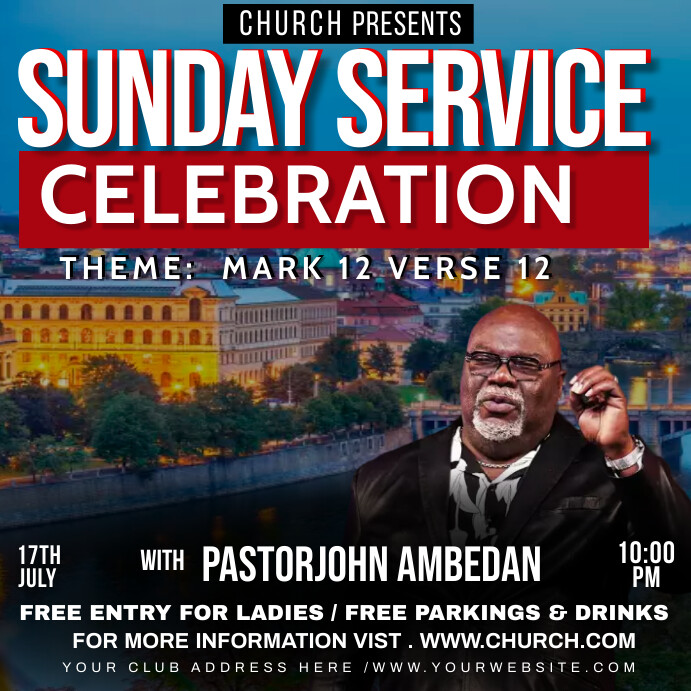 sunday service celebration Template | PosterMyWall