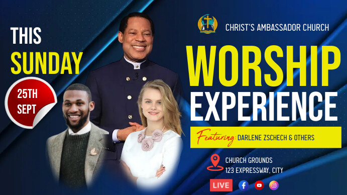 Sunday Service Church Banner Design Template | PosterMyWall