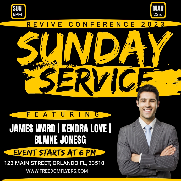 Sunday service church Template | PosterMyWall