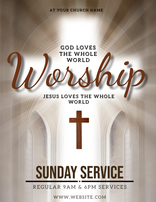 Copy of Sunday SERVICE Church Event Flyer Template | PosterMyWall