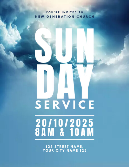 Plantilla de Sunday Service Church Flyer | PosterMyWall