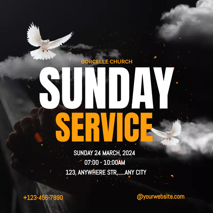 Plantilla de Sunday service church flyer | PosterMyWall