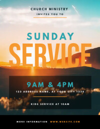Sunday Worship Service invitation Template | PosterMyWall