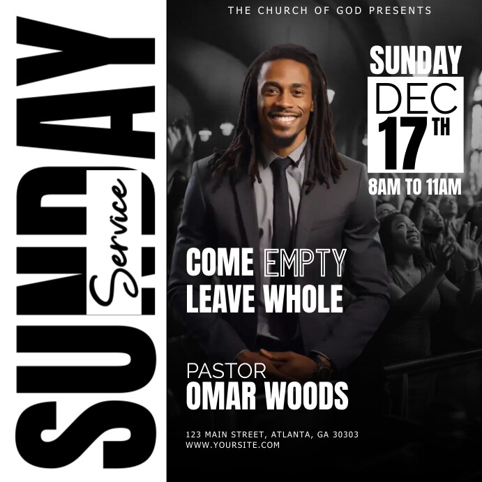 Sunday Service Church Flyer Design Template | PosterMyWall