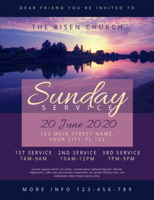 Sunday Service Church Flyer Template | PosterMyWall