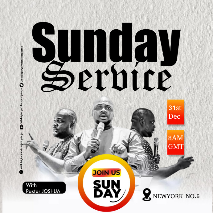 Sunday service church flyer design Template | PosterMyWall