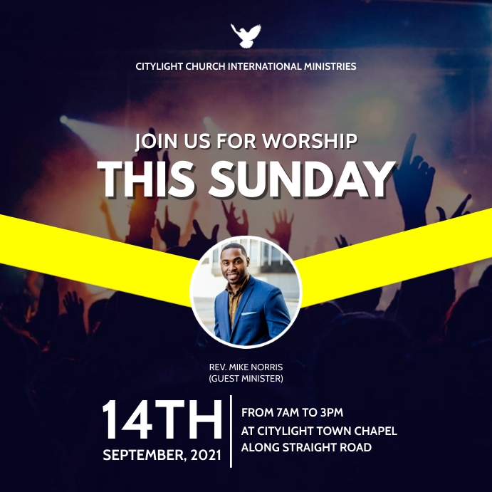 Brosur Gereja Layanan Minggu Templat | PosterMyWall