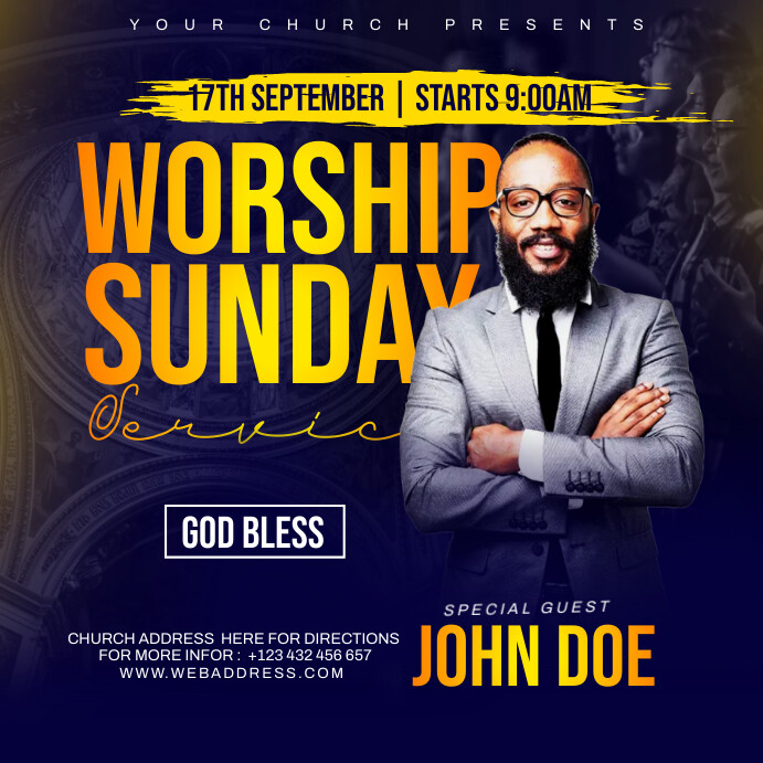 Modèle Sunday service church flyers | PosterMyWall