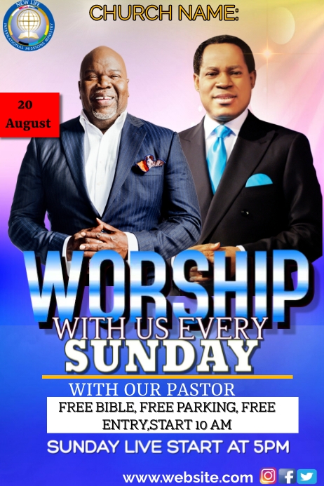 Copy of sunday service church invitation and church | PosterMyWall