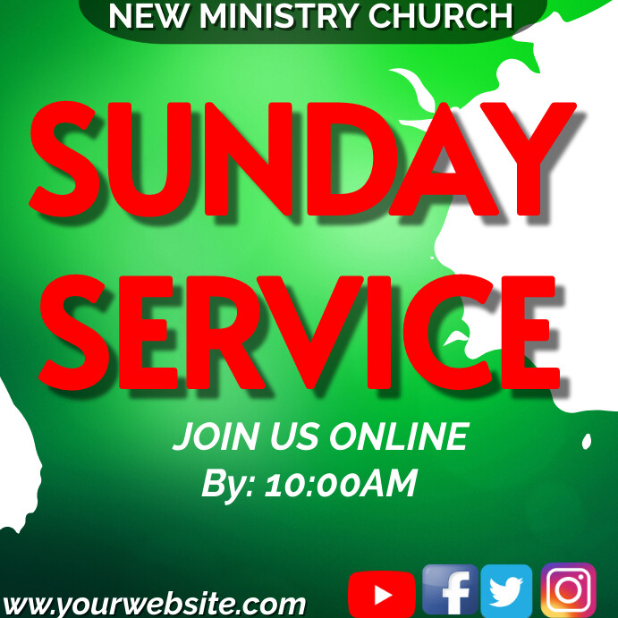 Copy of sunday service church invitation and church | PosterMyWall