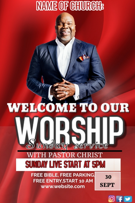 Plantilla de sunday service church invitation and church | PosterMyWall