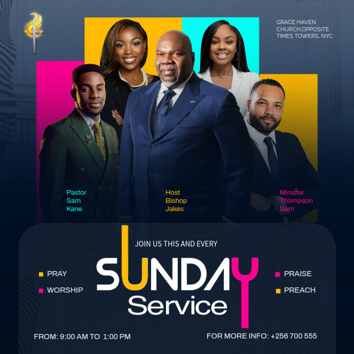 Copy of sunday service church invitation poster | PosterMyWall
