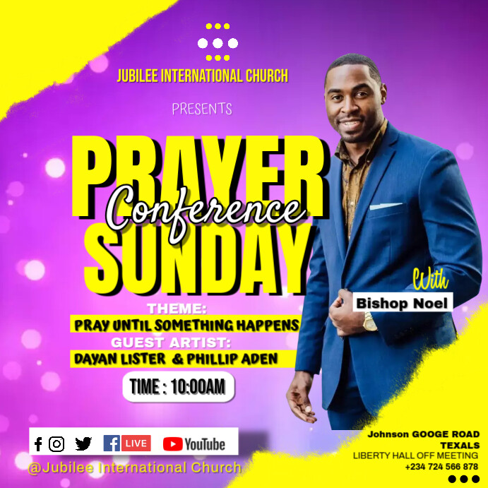 Copy of sunday service church meeting prayer poster ( | PosterMyWall