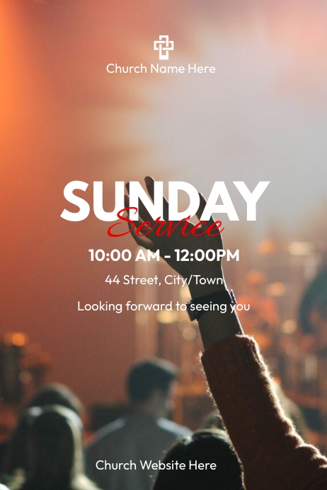 Sunday Service Church Poster Templat | PosterMyWall