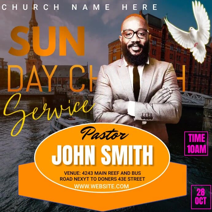 sunday service/Church poster/Worship Template | PosterMyWall