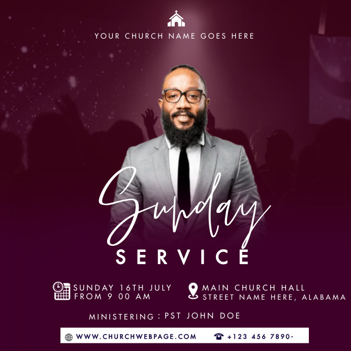 Sunday Service Template | PosterMyWall