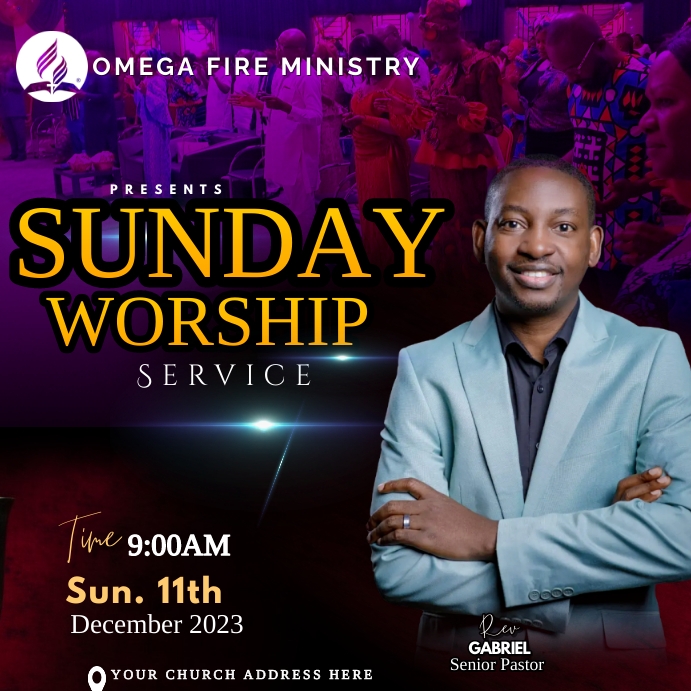 SUNDAY SERVICE Template | PosterMyWall