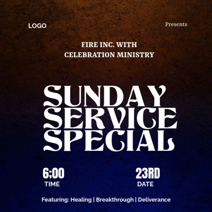 SUNDAY SERVICE Template | PosterMyWall