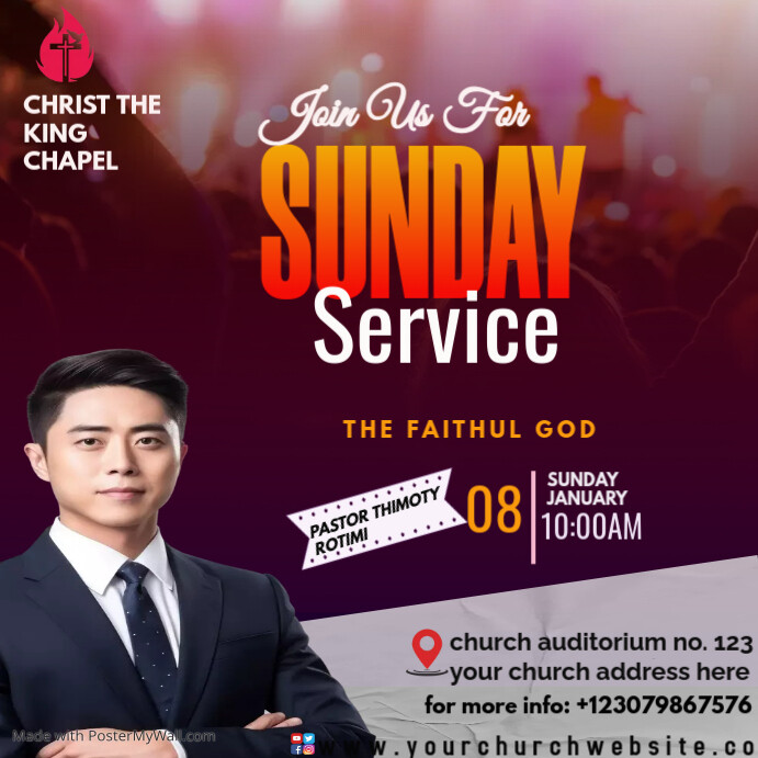 SUNDAY SERVICE Template | PosterMyWall