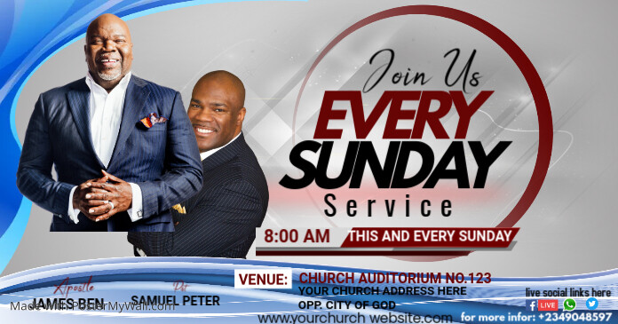 SUNDAY SERVICE Template | PosterMyWall