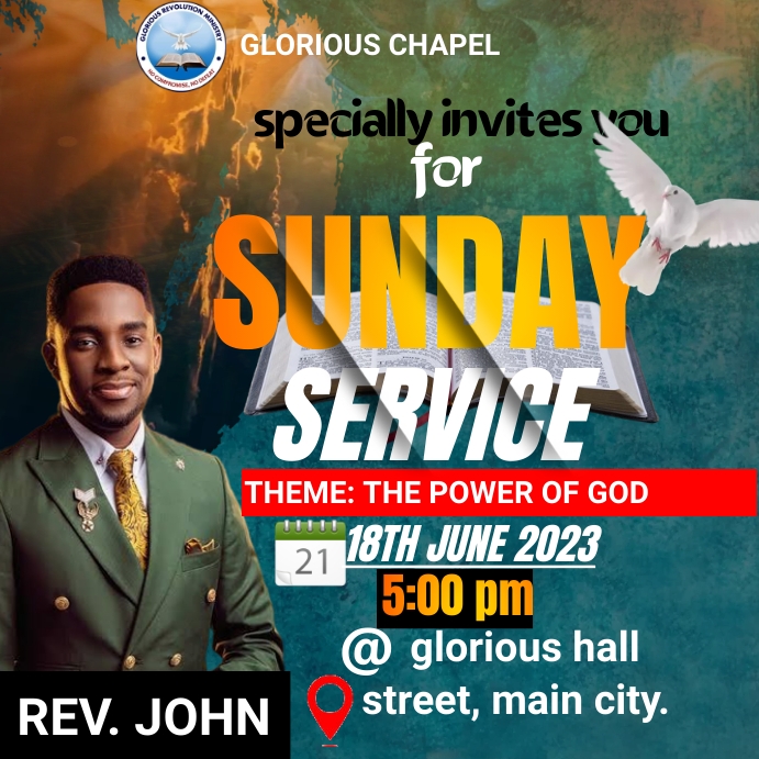 Sunday service Template | PosterMyWall