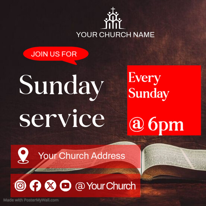 Modèle Sunday service | PosterMyWall
