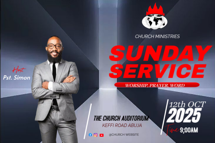 SUNDAY SERVICE Template | PosterMyWall