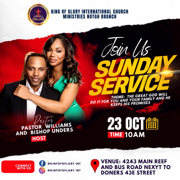 SUNDAY SERVICE Template | PosterMyWall