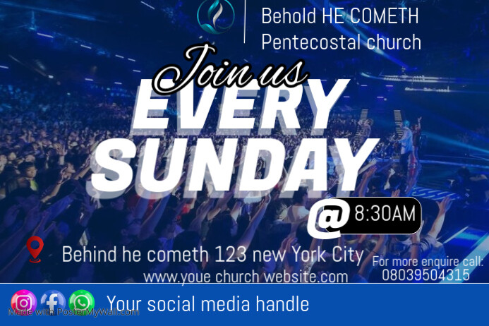 Sunday service Template | PosterMyWall