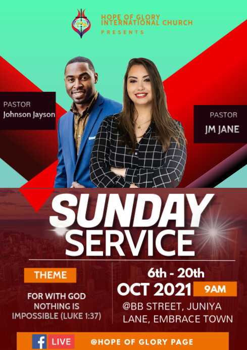 Copy of Sunday service | PosterMyWall