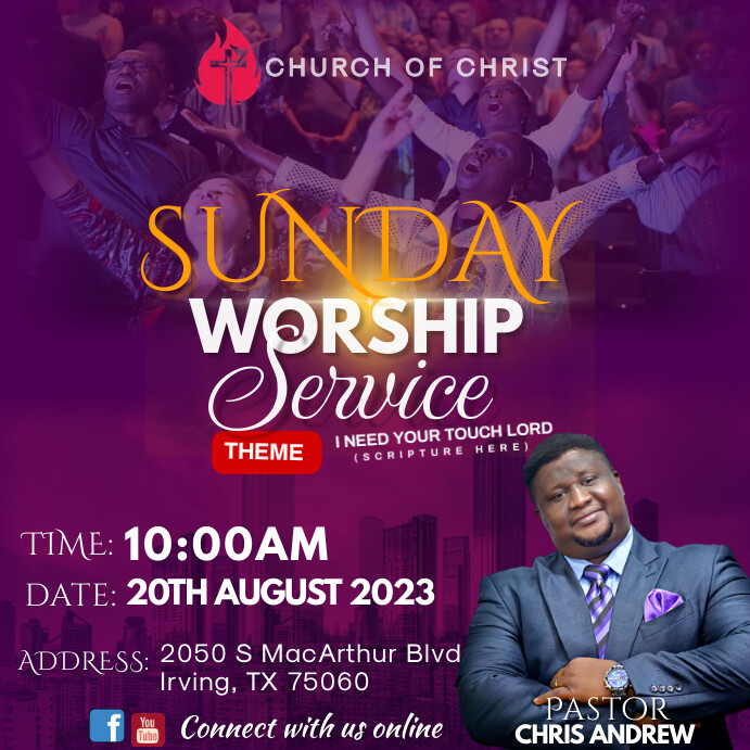 SUNDAY SERVICE Template | PosterMyWall