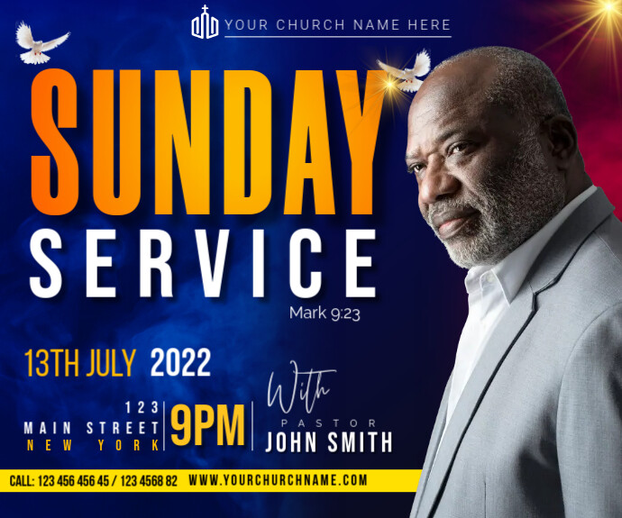 Sunday Service Template | PosterMyWall