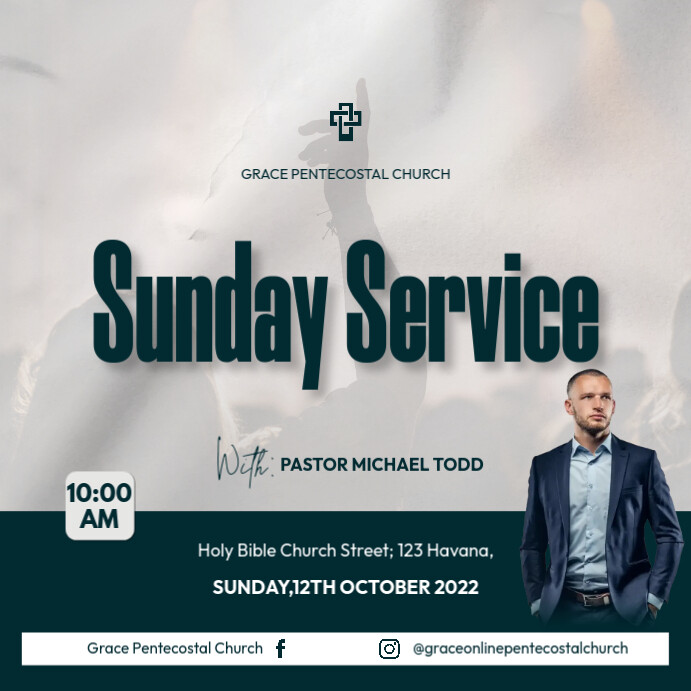 Plantilla de Del Servicio Dominical | PosterMyWall