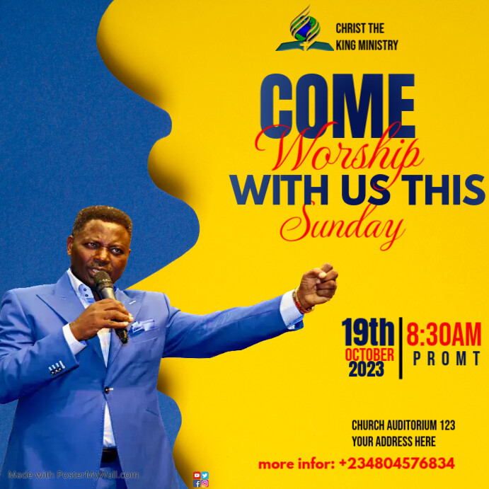 SUNDAY SERVICE Template | PosterMyWall