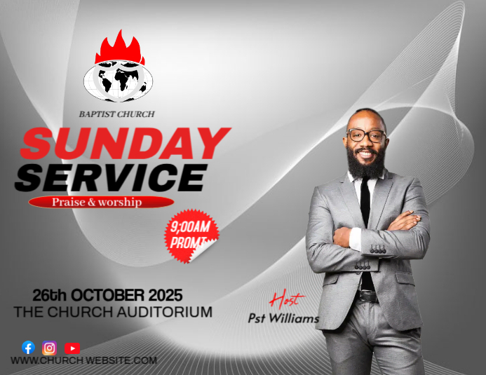 SUNDAY SERVICE Template | PosterMyWall