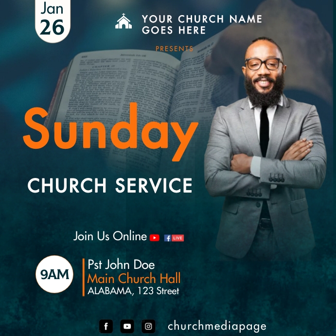 Sunday Service Template | PosterMyWall