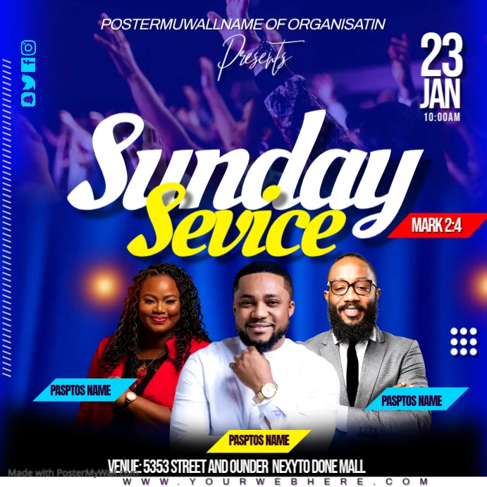 Sunday service Template | PosterMyWall