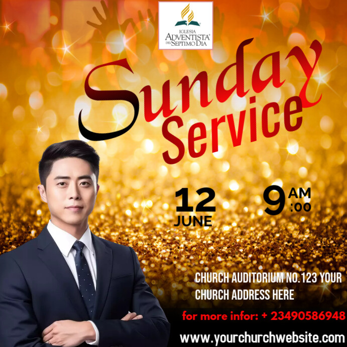 SUNDAY SERVICE Template | PosterMyWall