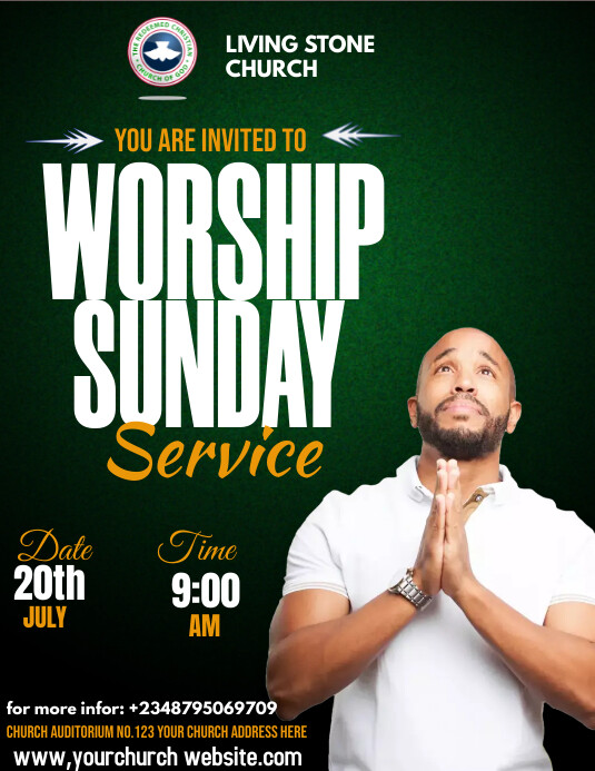 SUNDAY SERVICE Template | PosterMyWall