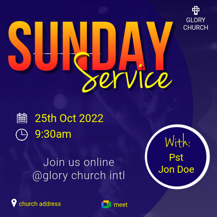 Plantilla de Del Servicio Dominical | PosterMyWall